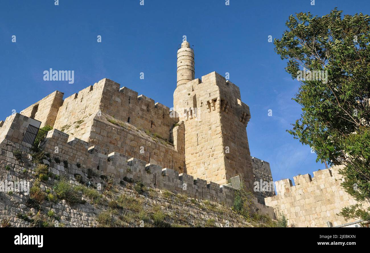 Tower of David and city wall, Jerusalem, Israel Stock Photo - Alamy