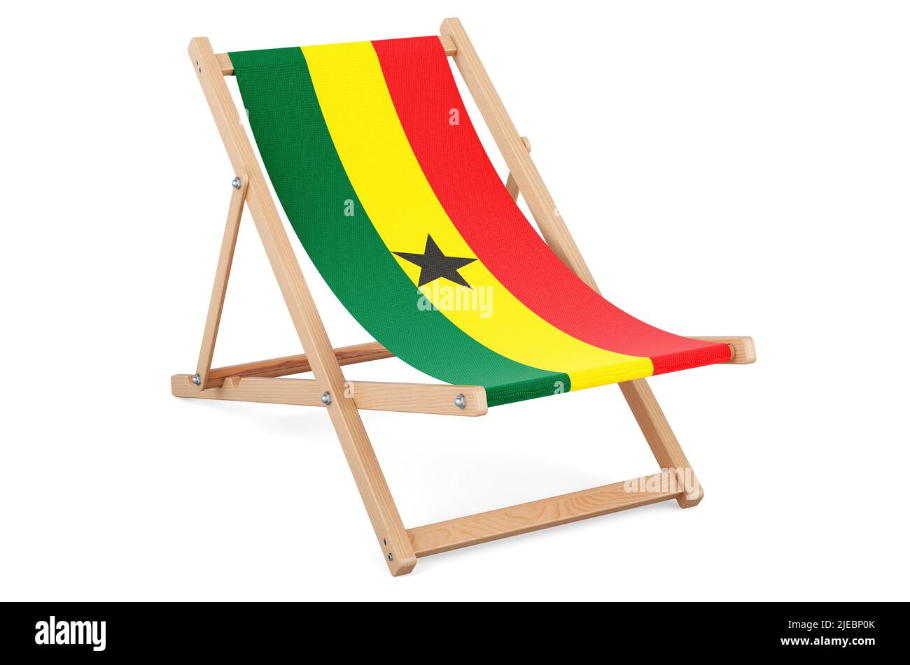 Deckchair with Ghanaian flag. Ghana vacation, tours, travel packages ...