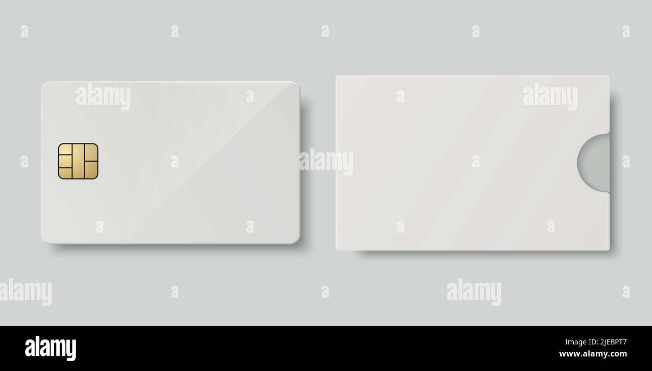 Vector 3d Realistic White Blank Credit Card, Paper Wallet, Envelope ...