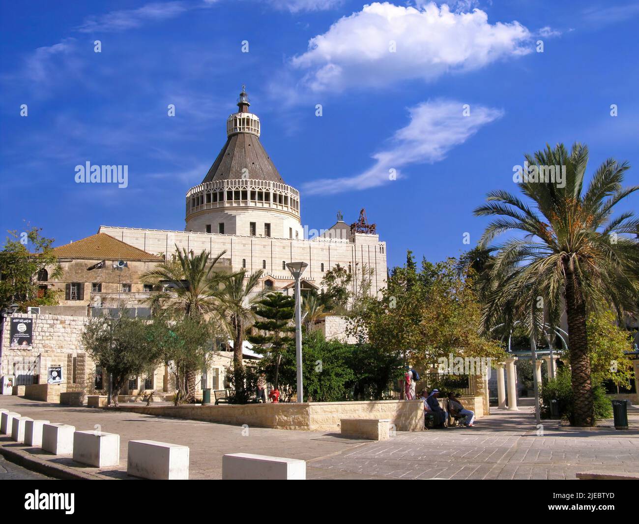 The Basilica of the Annunciation in Nazareth,Israel,stands on the site ...