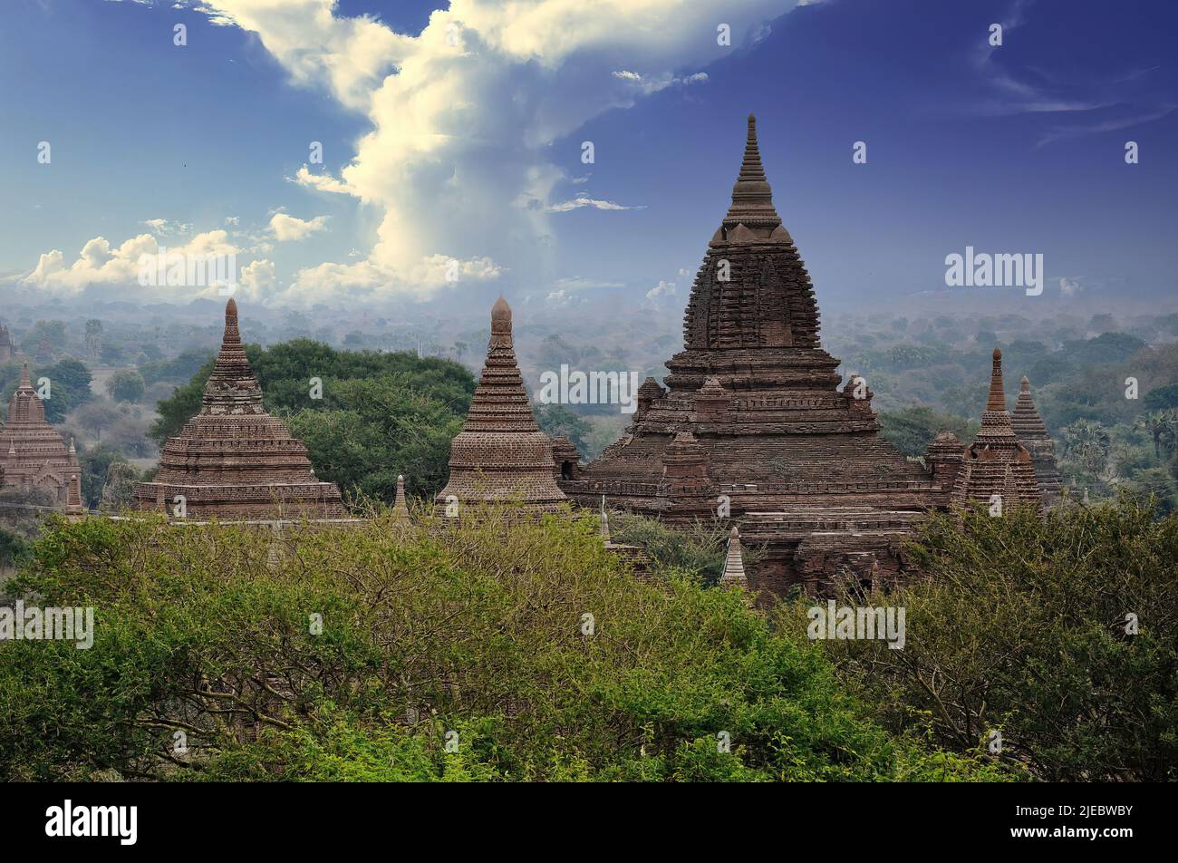 Burma, Bagan. The Valley of the Temples, a city of colossal temples ...