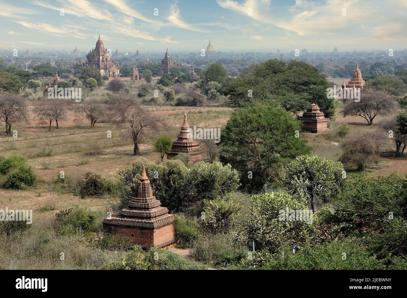 Burma, Bagan. The Valley of the Temples, a city of colossal temples ...