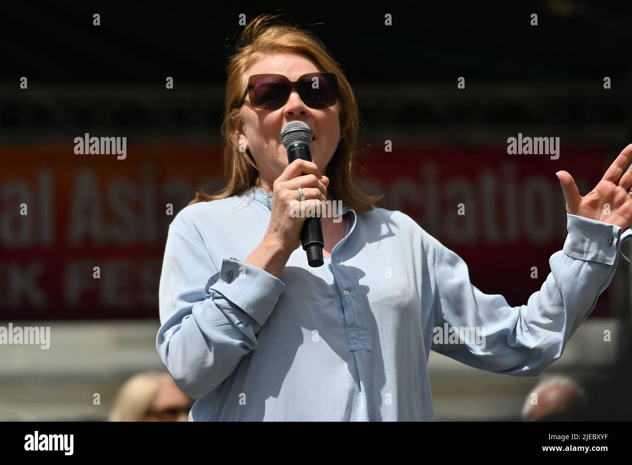 London, UK. . 26th June, 2022. Speaker Linda Duberley of the Women ...