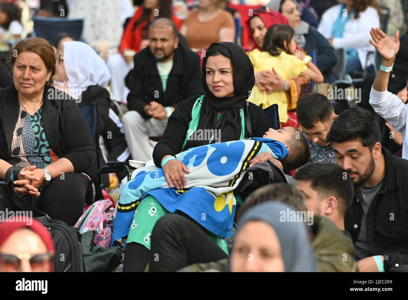 London, UK. . 26th June, 2022. Afghan refugees are building a new life ...