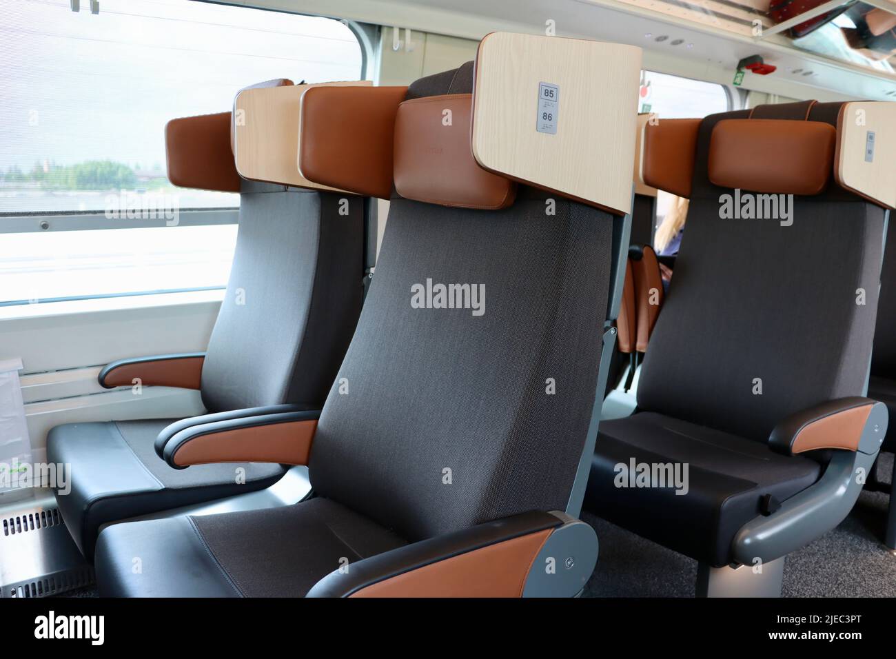 Business class (Extra class) compartment on Finnish long distance train ...