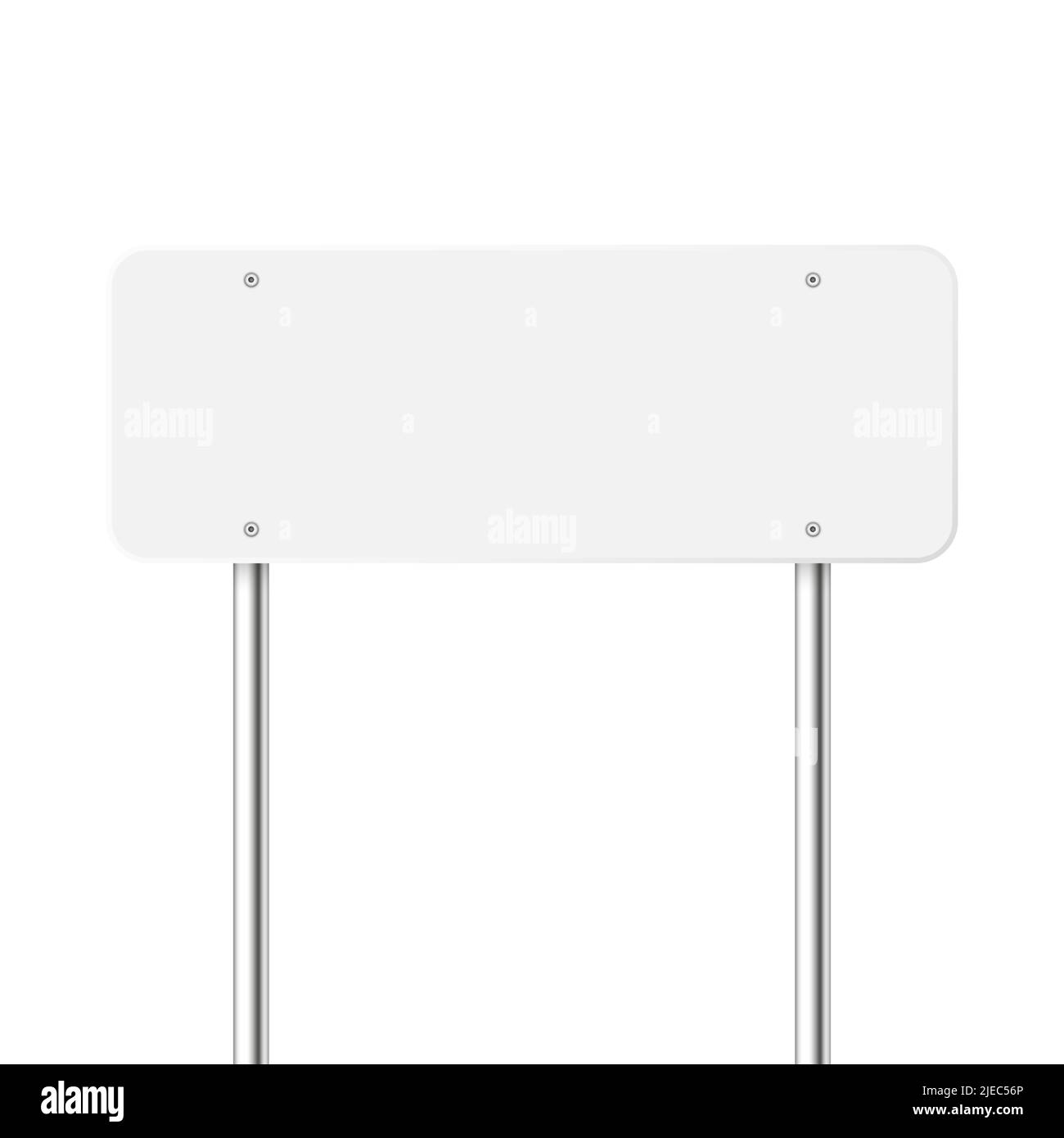 Road, traffic sign. Highway signboard on a chrome metal pole. Blank ...