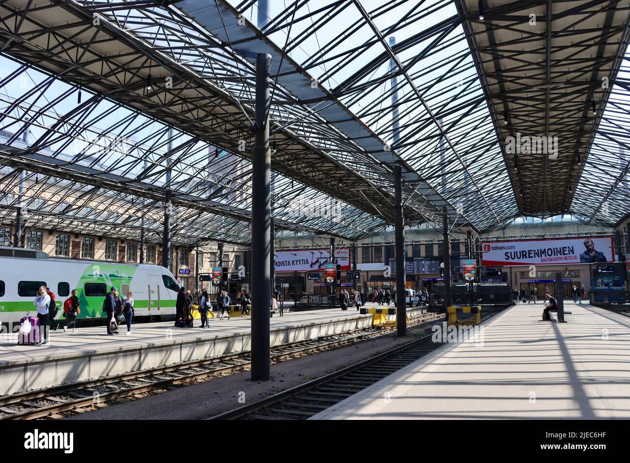 Rail platforms at Helsinki Main Railway Station, Finland Stock Photo ...