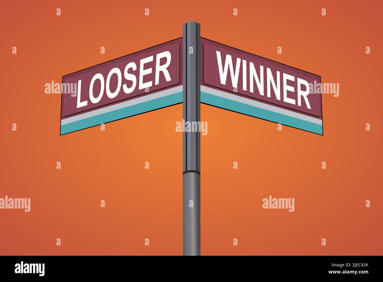 Looser on one side with Winner another direction, chrome road sign ...