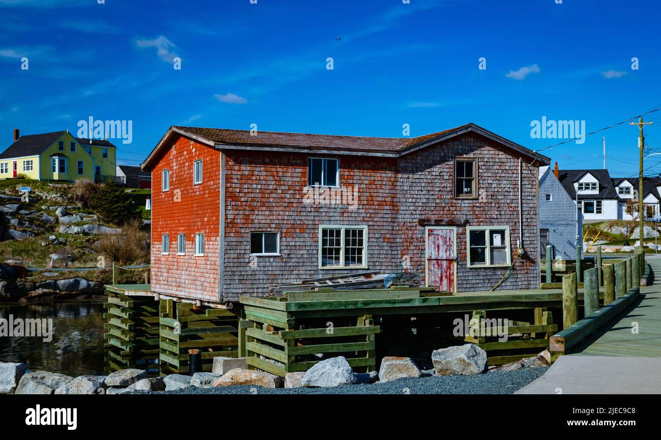 fishing storage shack in peggys cove nova scotia canada Stock Photo - Alamy