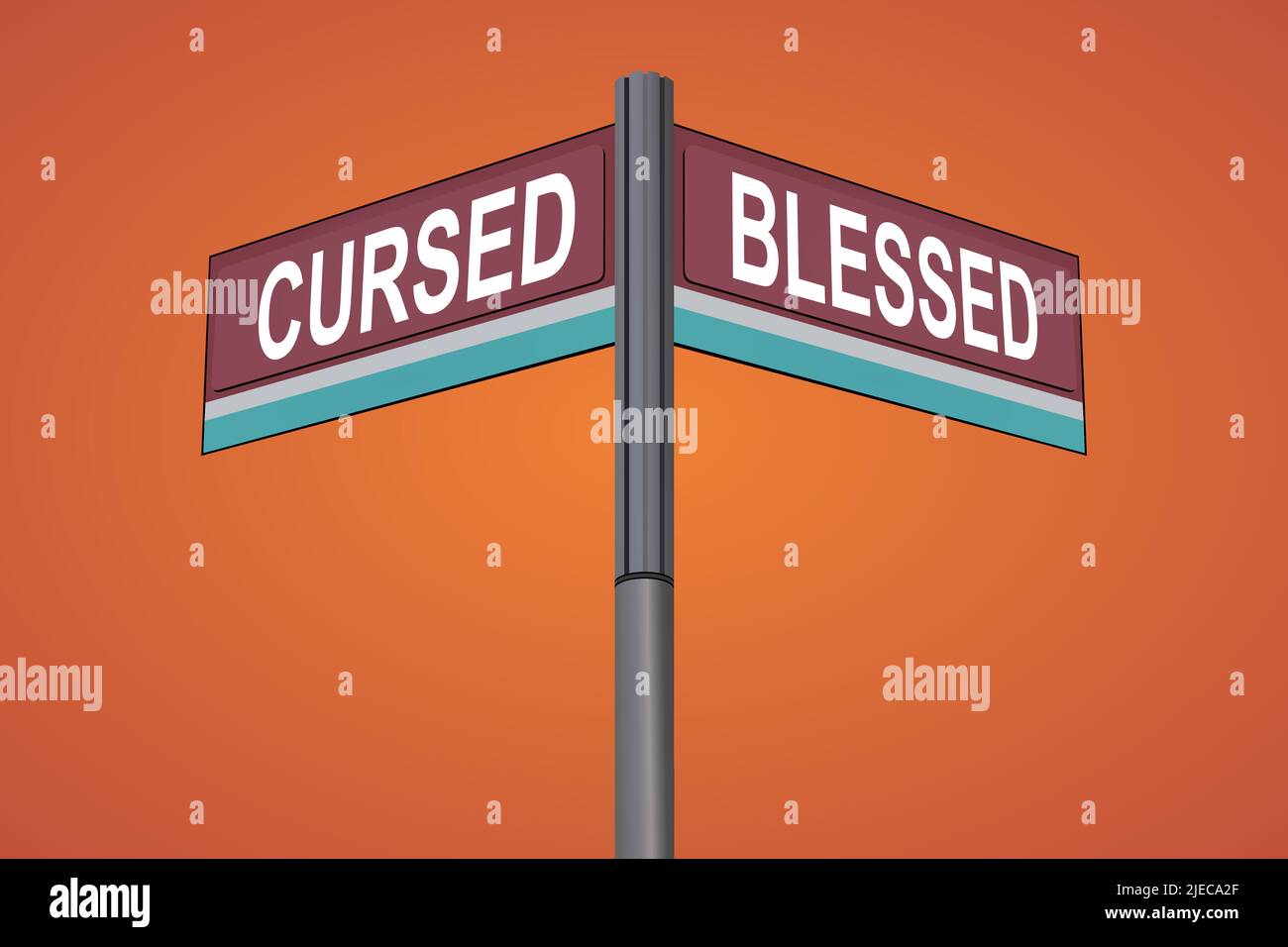 Cursed on one side with Blessed another direction, chrome road sign ...