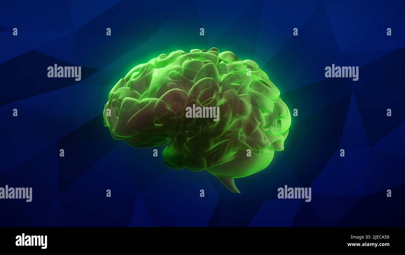 Brain, A.I. 3D rendering, technology and science concept Stock Photo ...