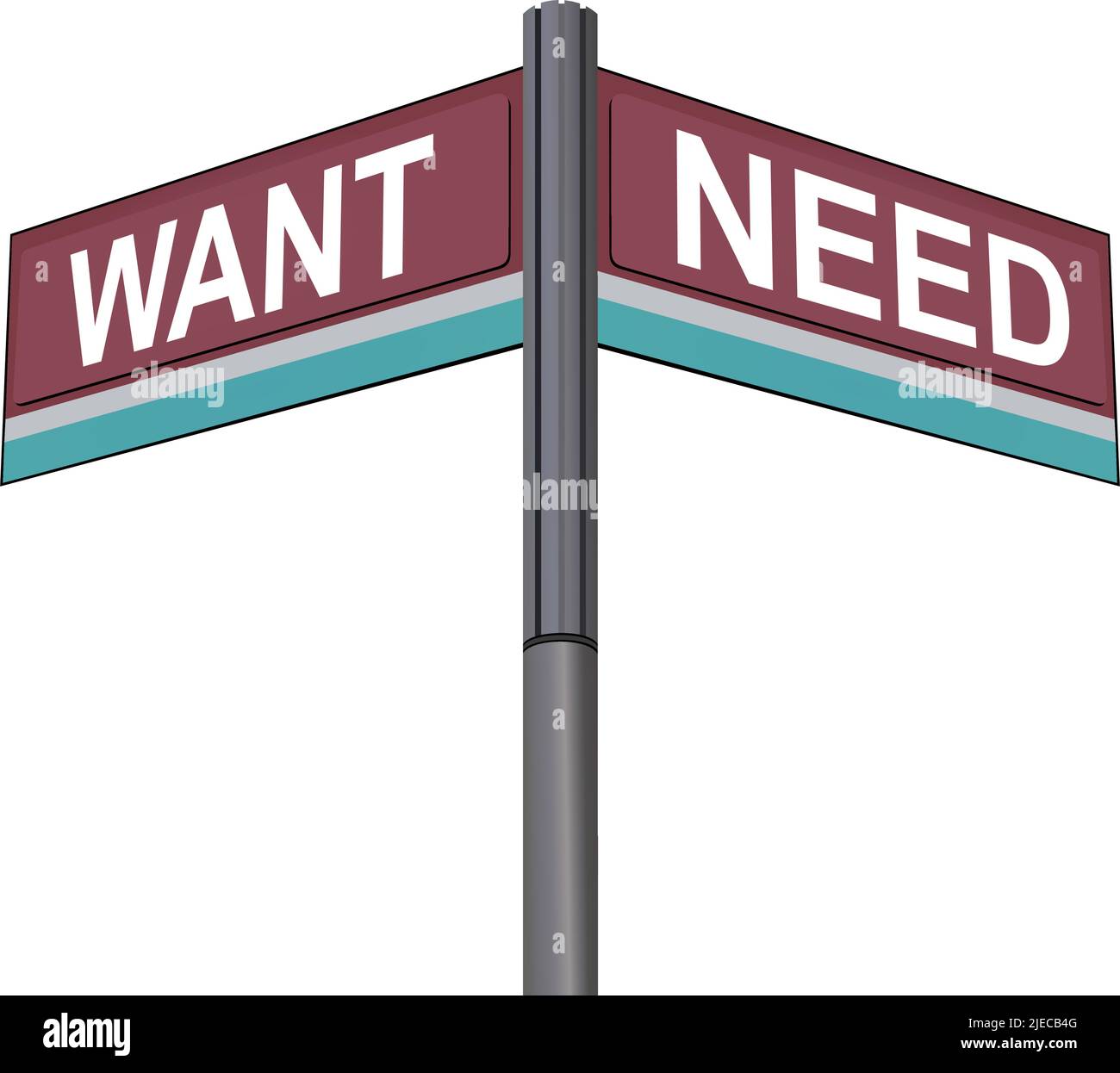 Want on one side with Need another direction, chrome road sign, with ...