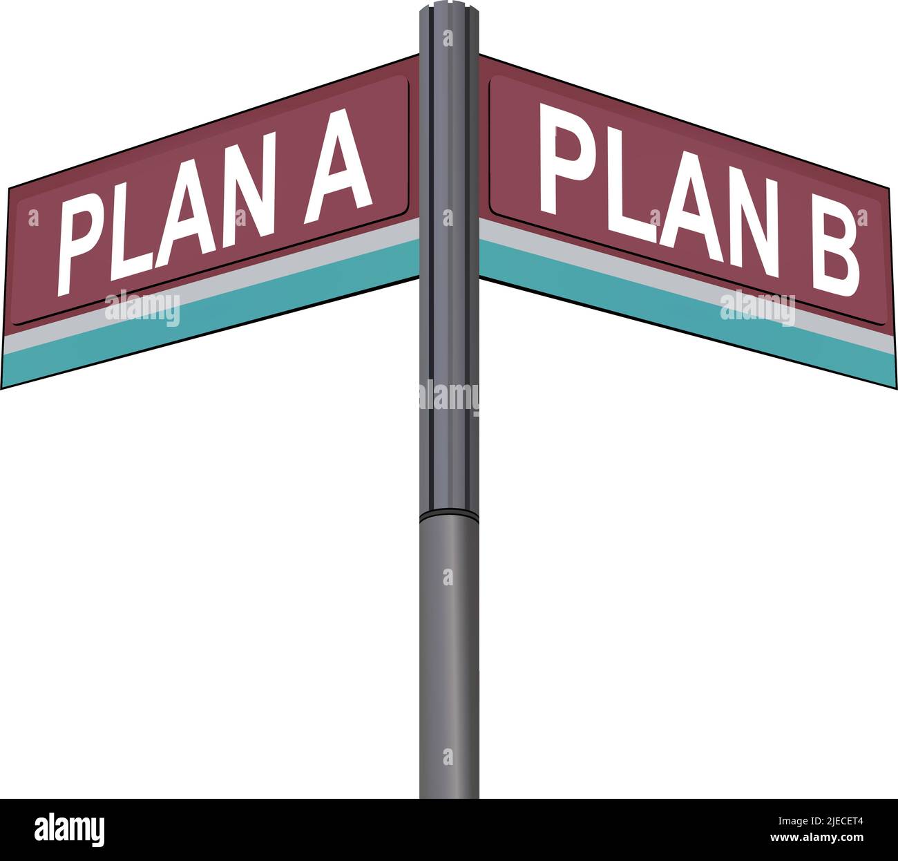 Plan A on one side with Plan B another direction, chrome road sign ...
