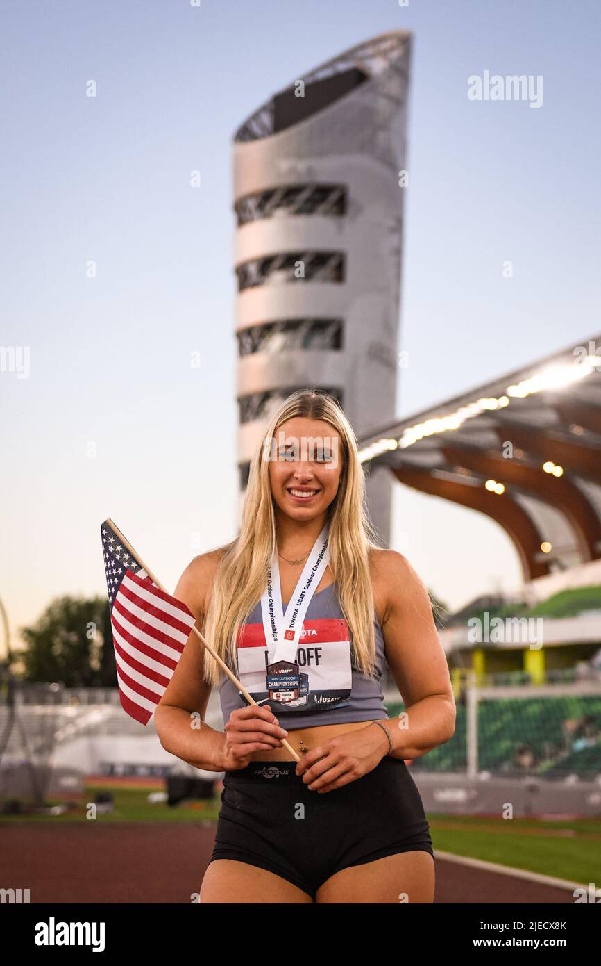 Eugene, United States. 24th June, 2022. Rachel Dincoff poses after ...