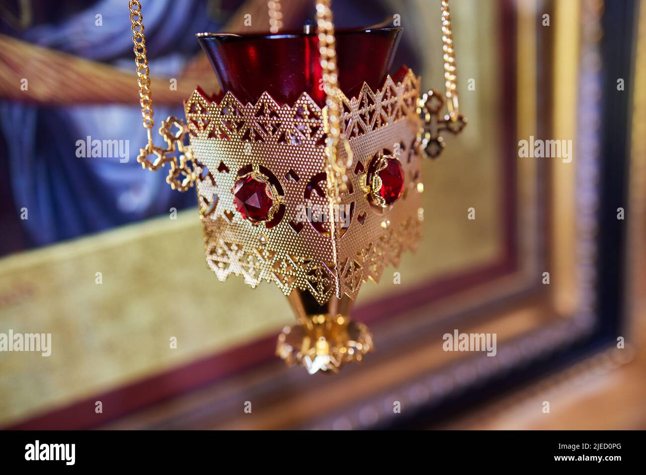 baby christening. Ceremony of a christening in Christian church ...