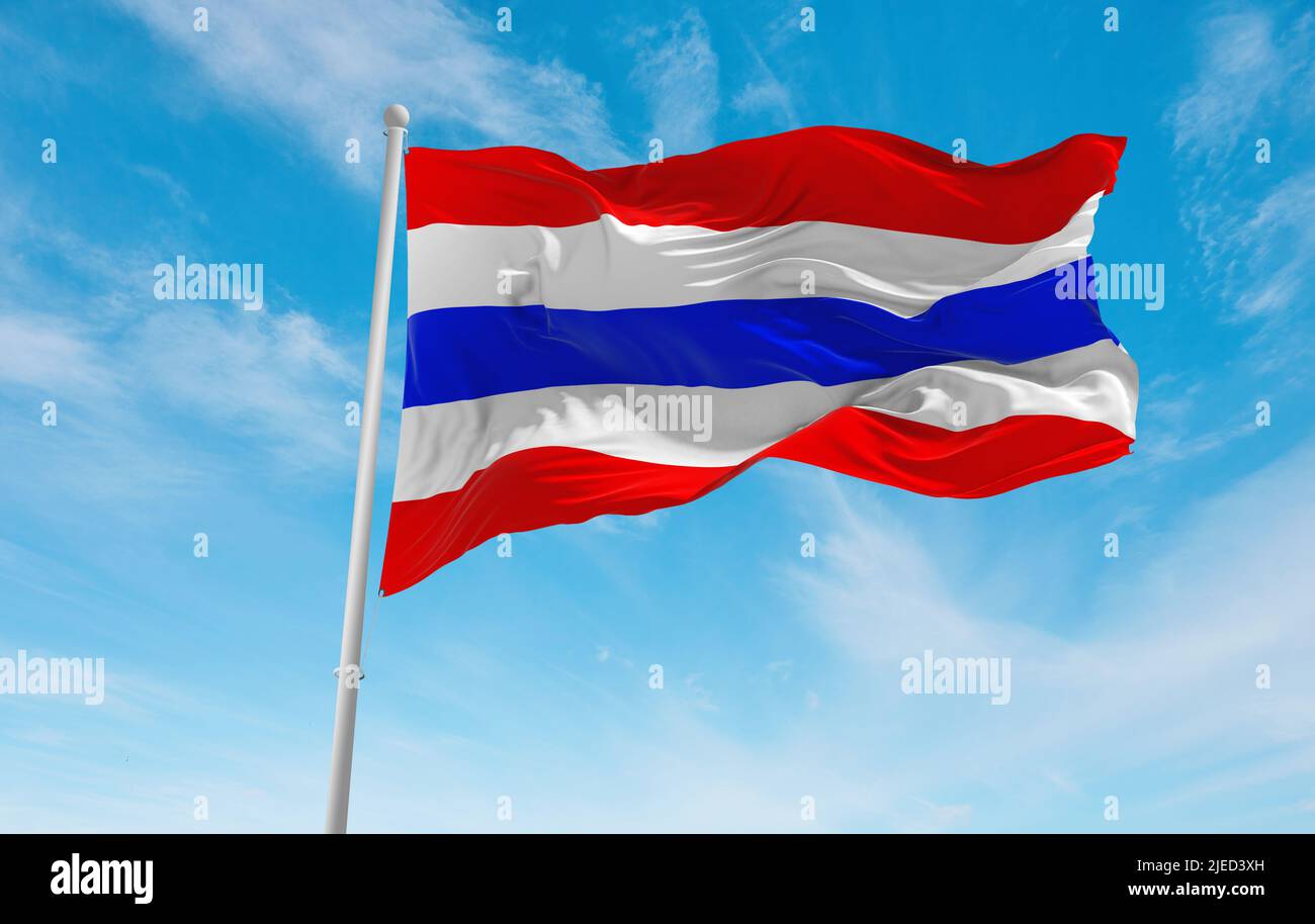 official flag of the Sultanate of Lombok Indonesia at cloudy sky ...