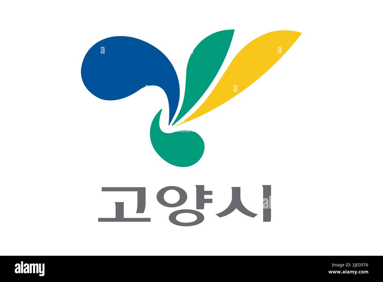 Top view of flag Goyang city, South Korea. Korean travel and patriot ...