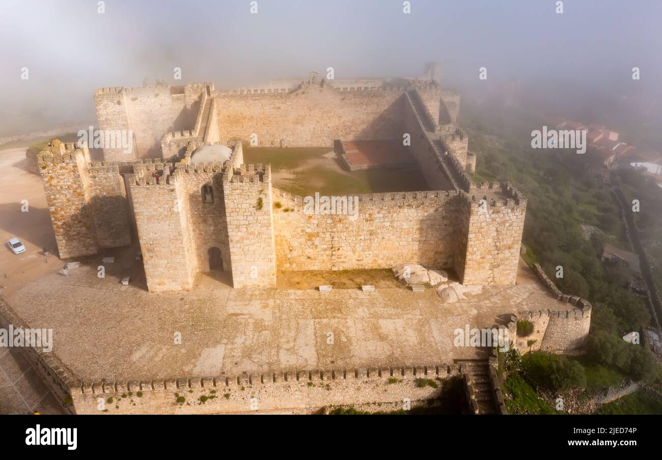 Aerial view of Castle of Trujillo in spring. Spain Stock Photo - Alamy