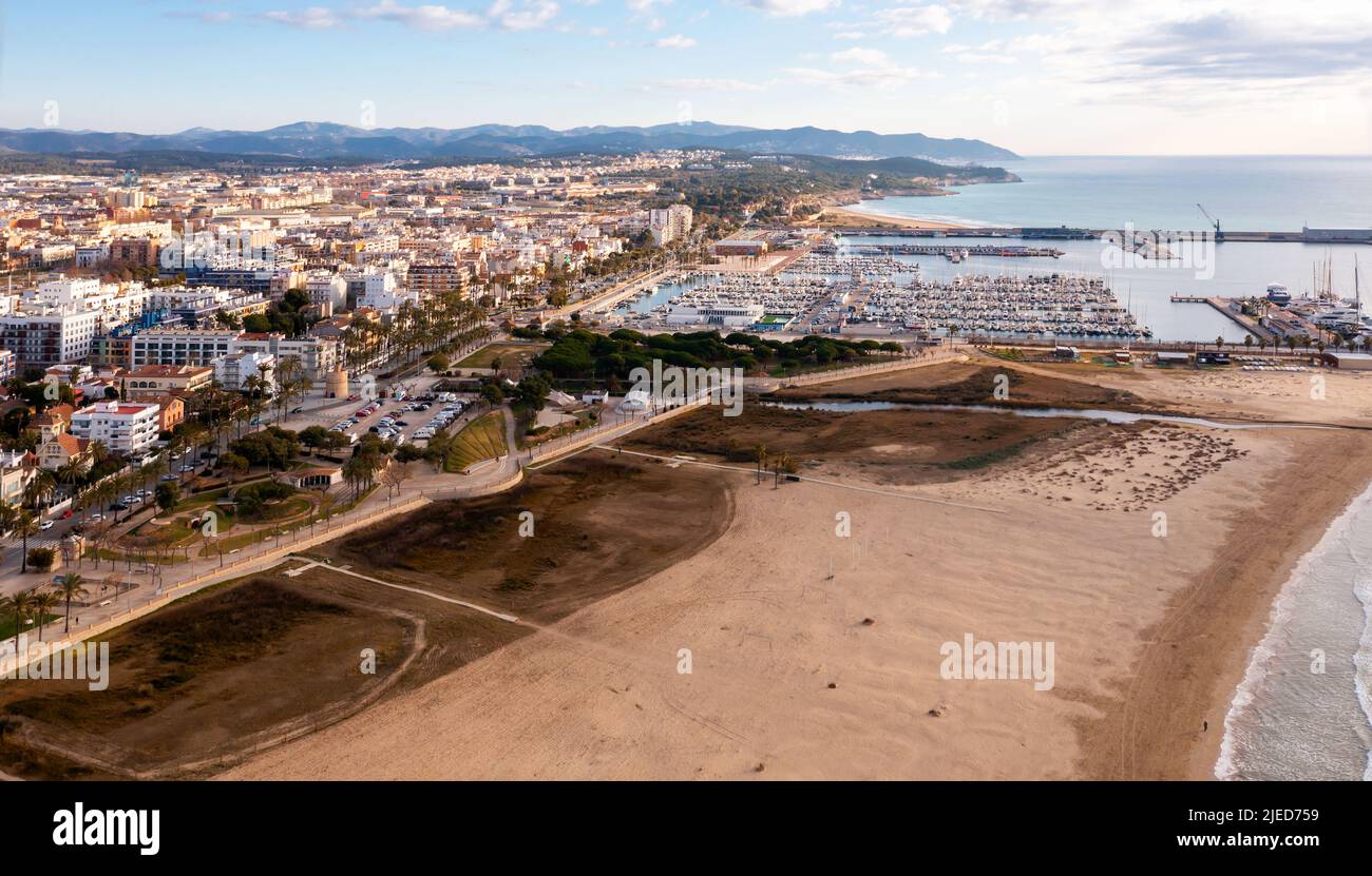 Aerial photo of Vilanova i la Geltru, province of Barcelona, Spain ...