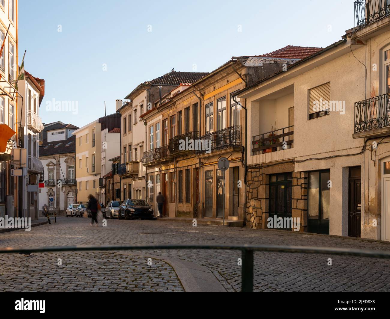 Townscape of Vila Real with typical narrow streets, Portugal Stock ...