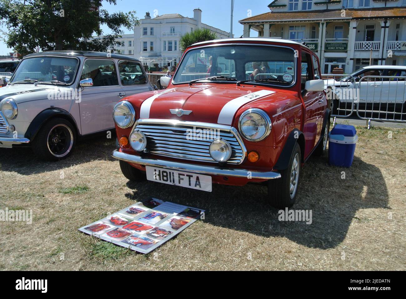 A 1990 Rover Mini Cooper parked on display at the English Riviera ...