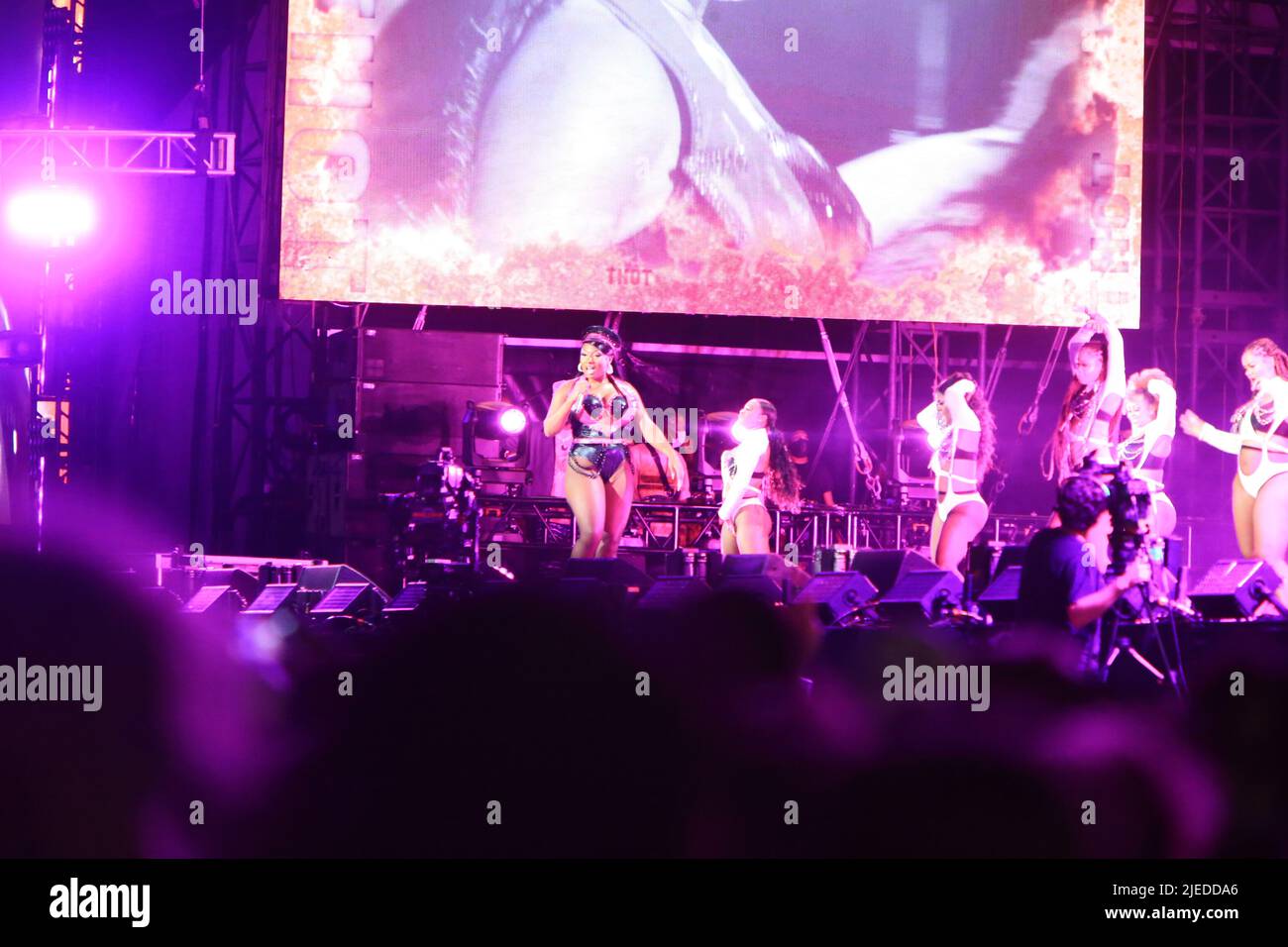 Rapper Megan Thee Stallion performing live at Made in America in ...