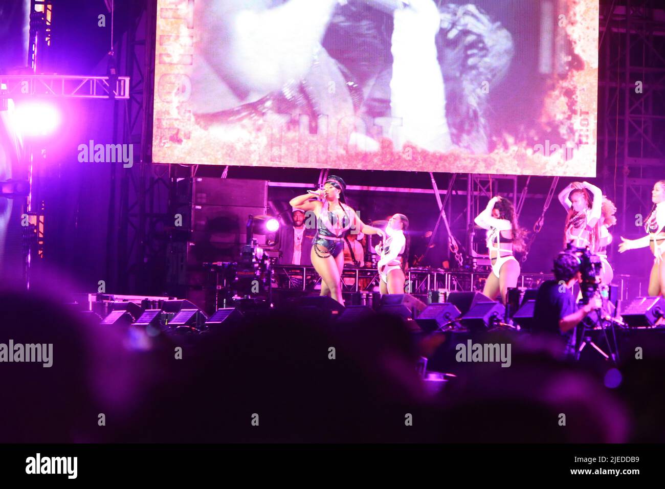 Rapper Megan Thee Stallion performing live at Made in America in ...