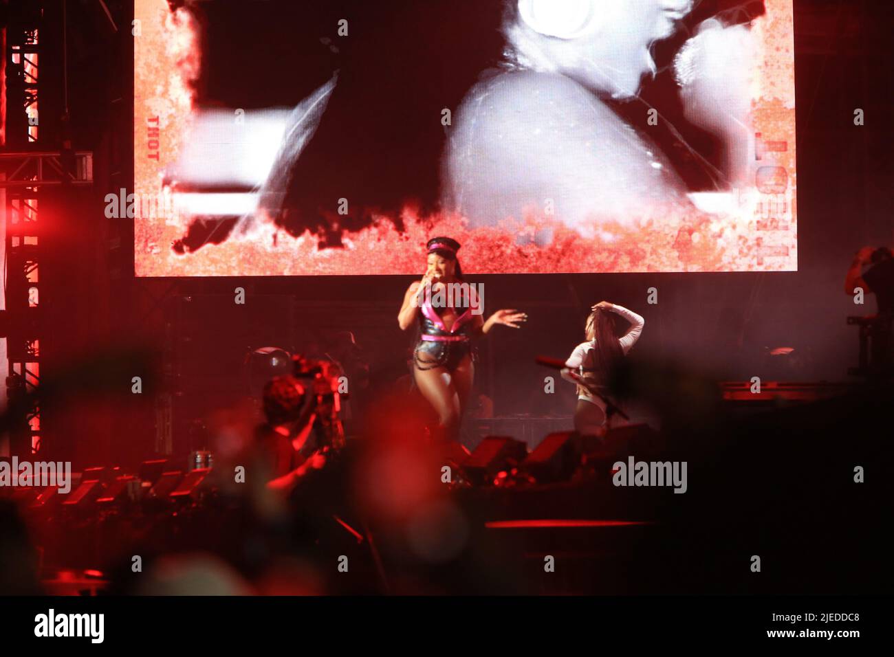 Rapper Megan Thee Stallion performing live at Made in America in ...