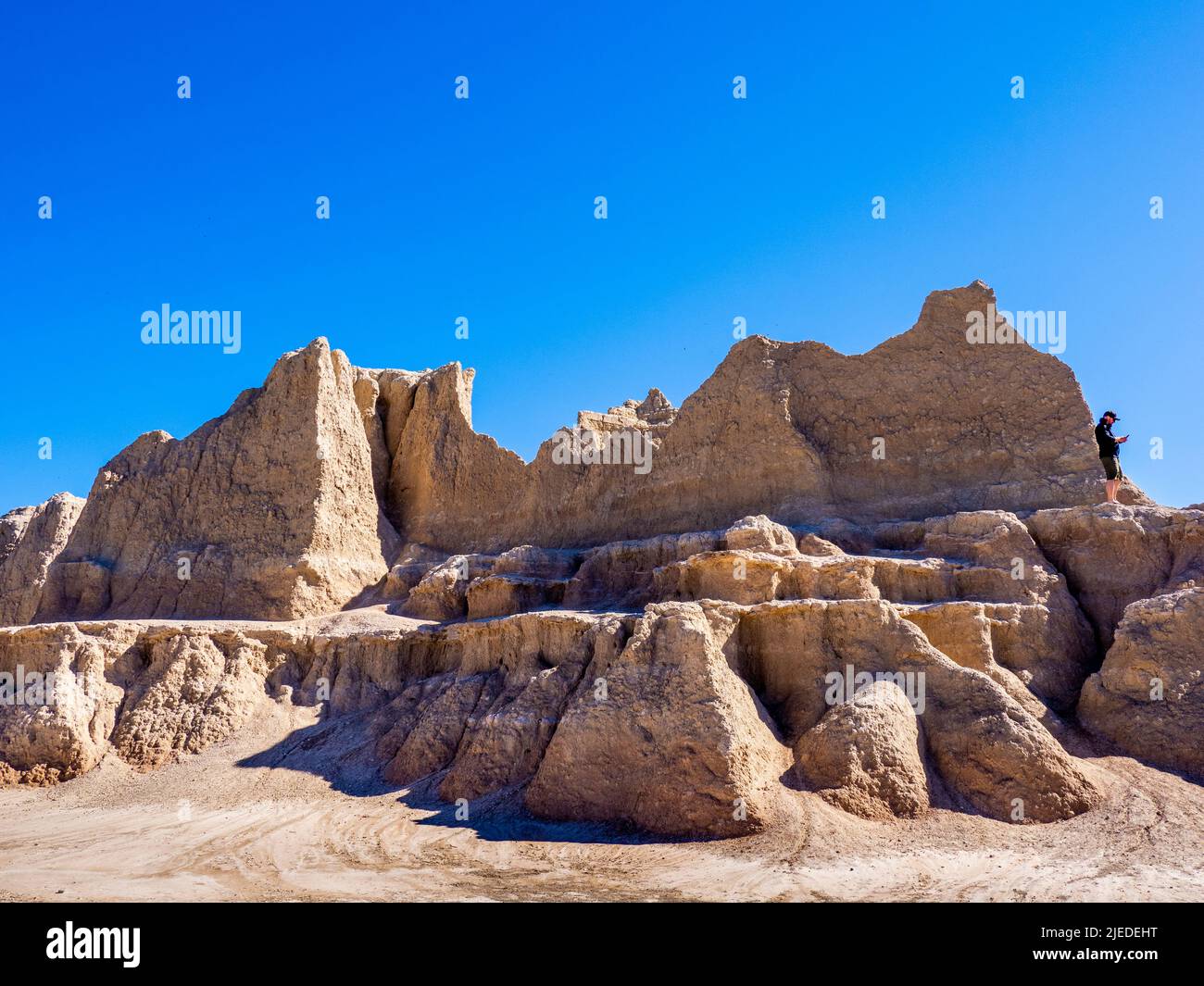 The Windows Trail area of the Badlands National Park in South Dakota ...