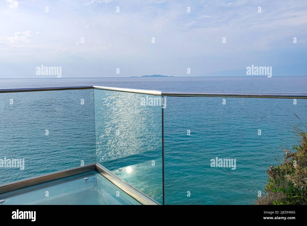 View of transparent observation platform at sea resort Stock Photo - Alamy