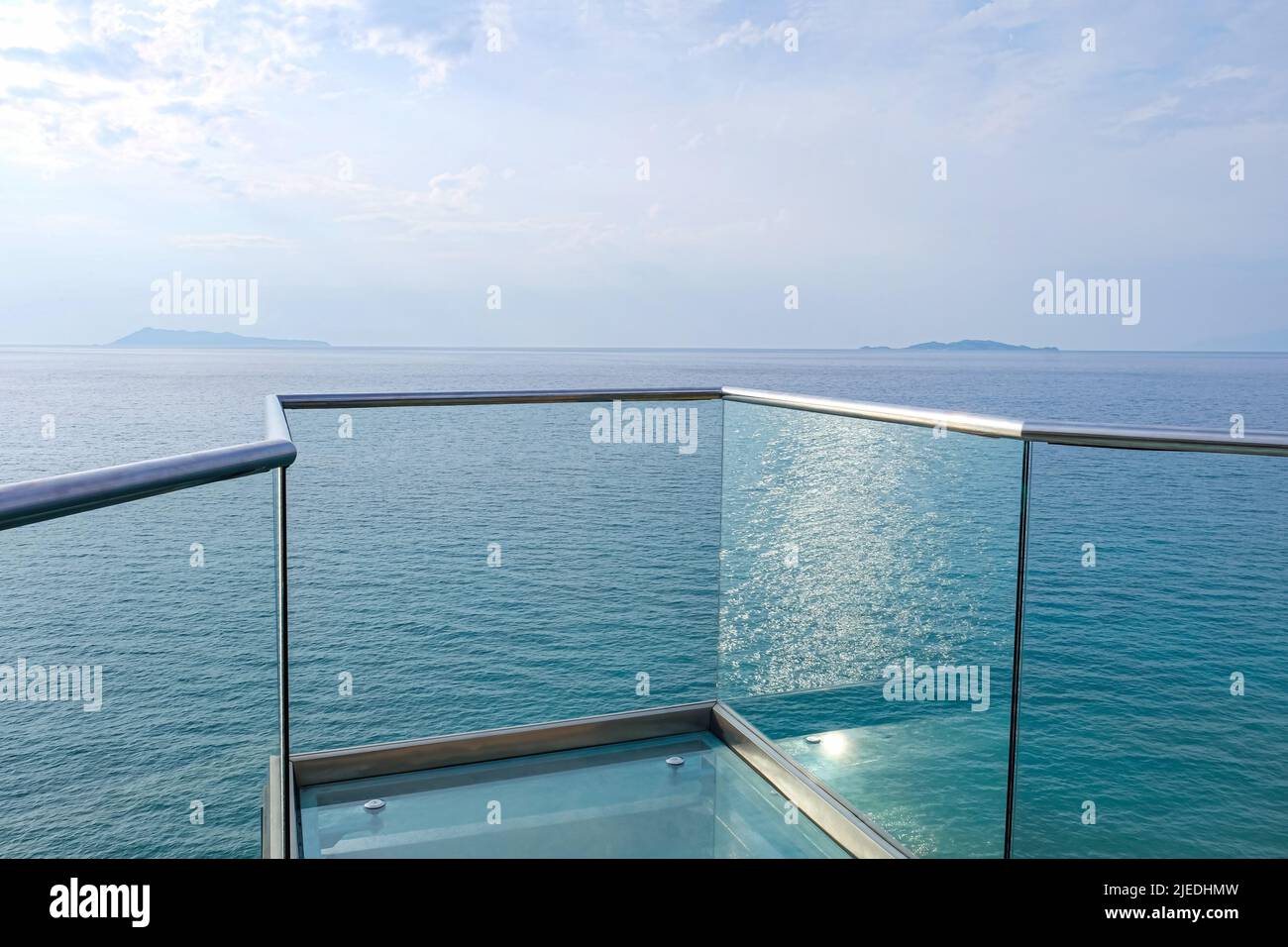 View of transparent observation platform at sea resort Stock Photo - Alamy
