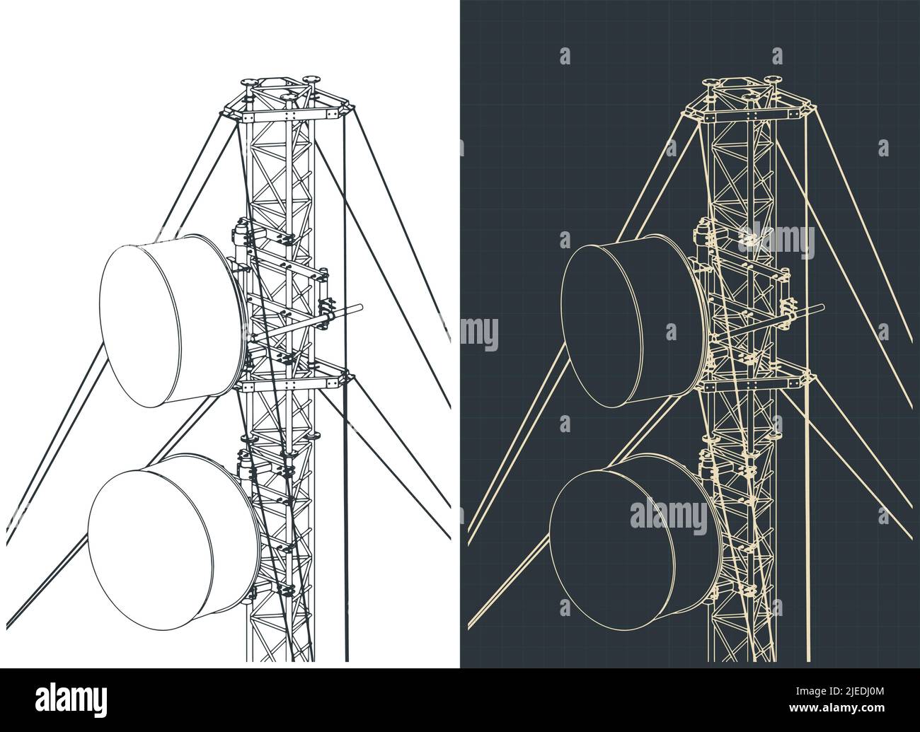 Stylized vector illustrations of cellular network base station Stock ...