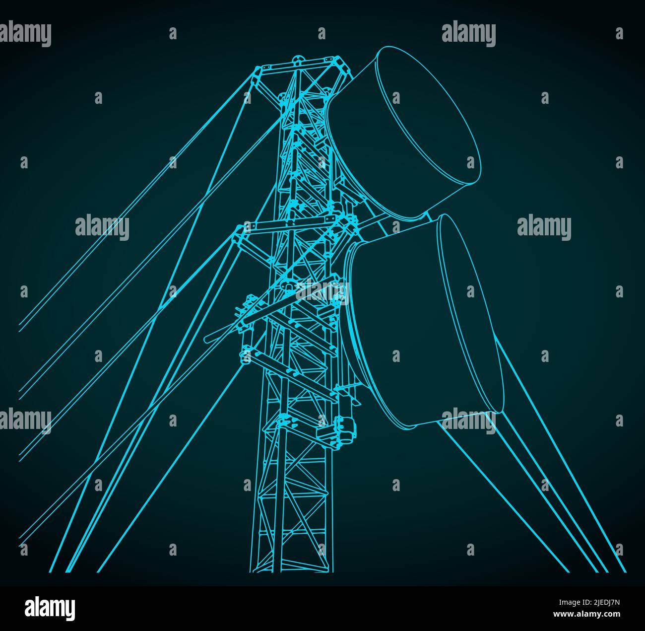 Stylized vector illustration of cellular network base station Stock ...