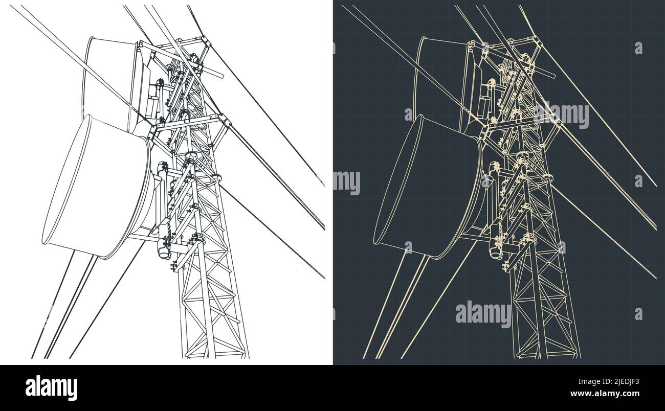Stylized vector illustration of cellular network base station Stock ...