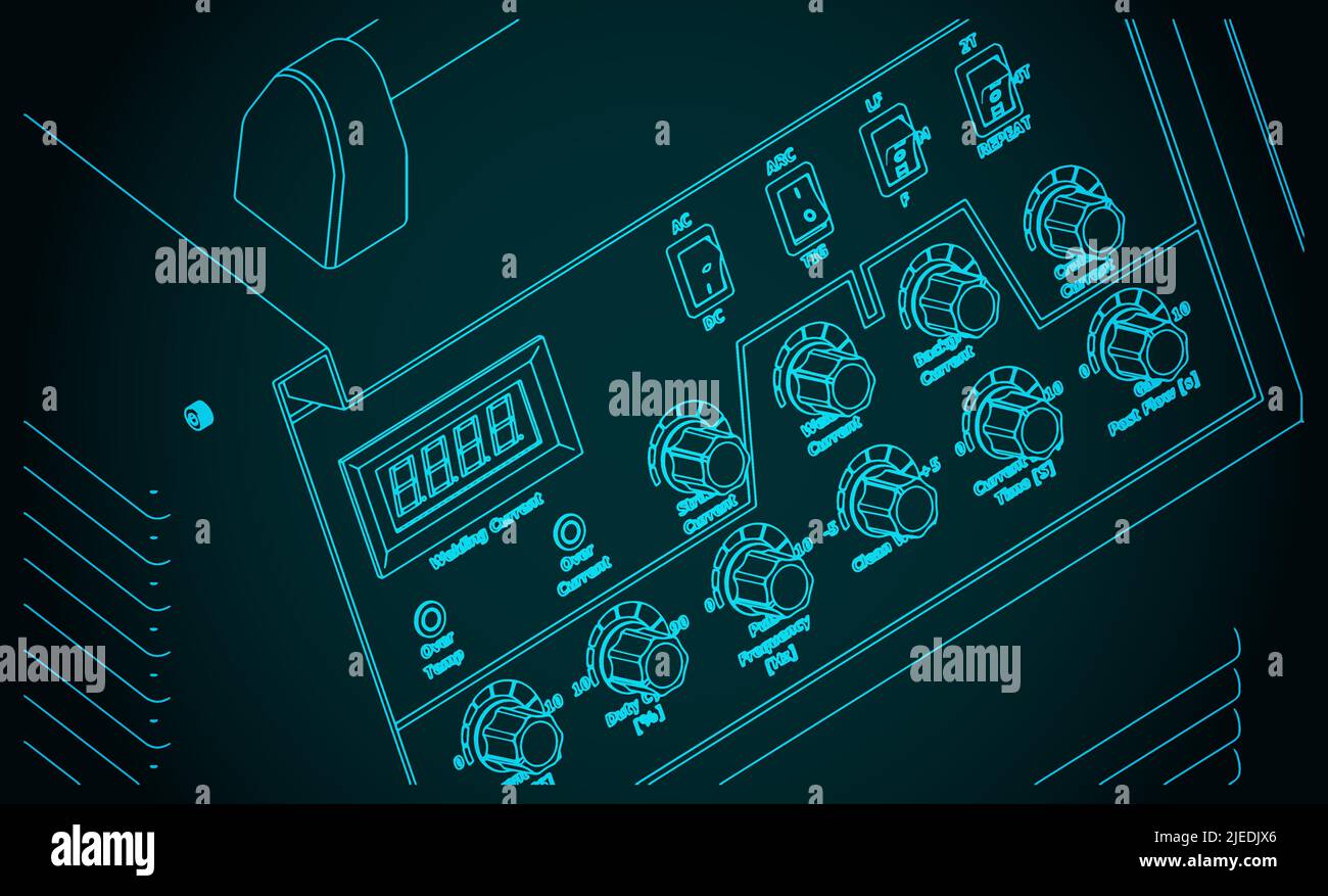 Stylized vector illustrations of welding machine close up Stock Vector ...