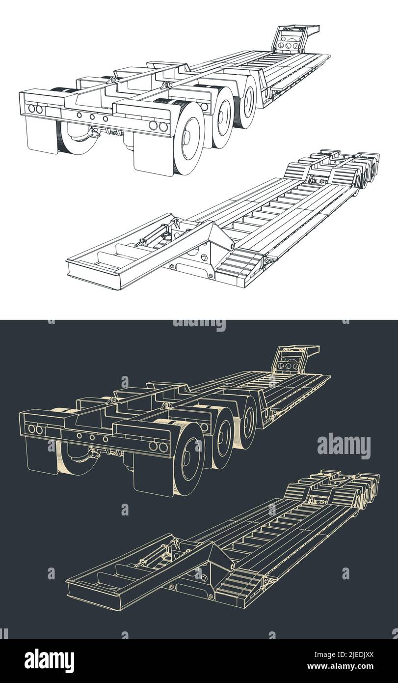 Lowboy trailer Stock Vector Images - Alamy