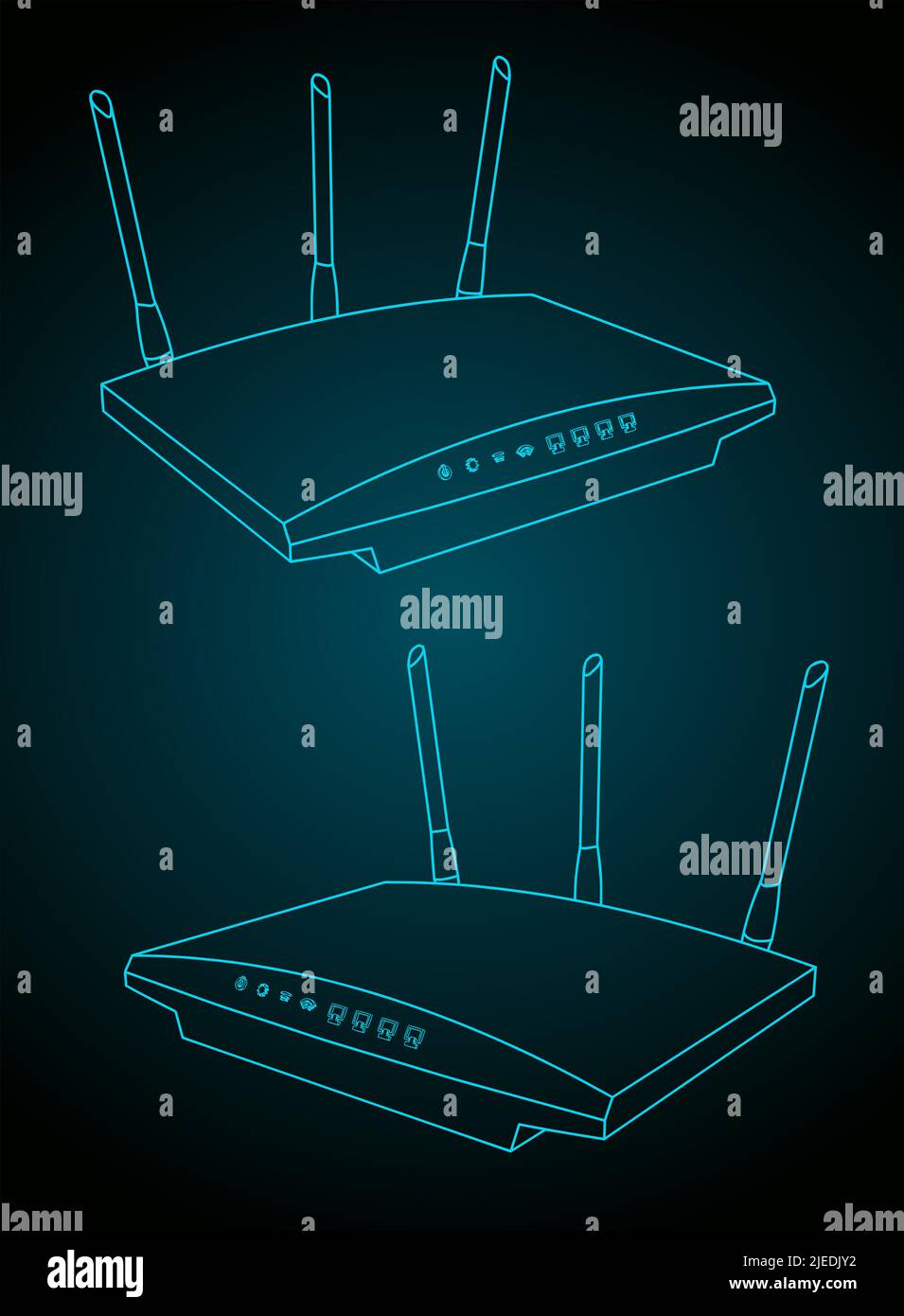 Drawing router internet connection modem hi-res stock photography and ...