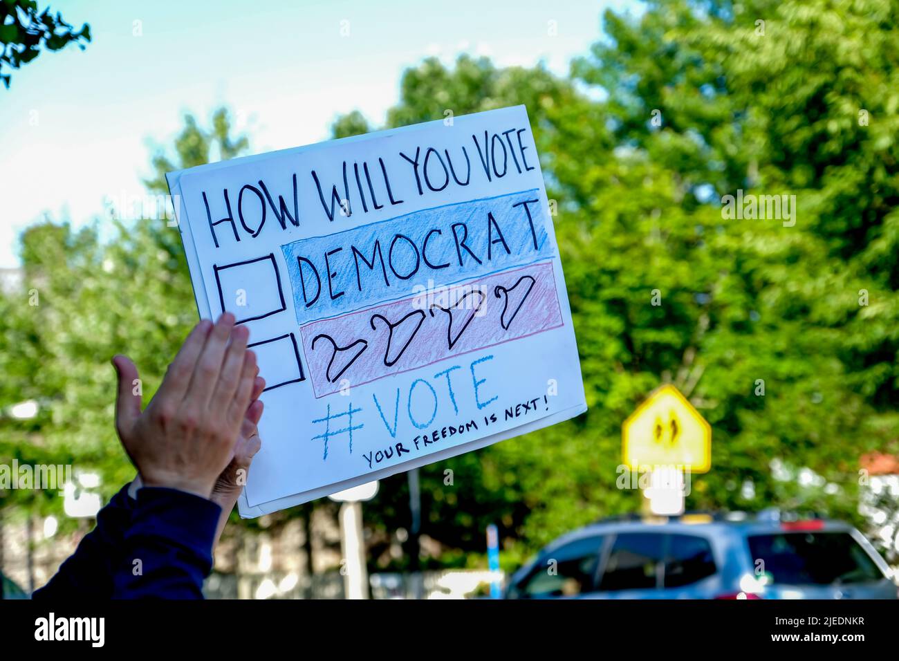 A placard seen at a Pro-choice rally. (Photo by Preston Ehrler / SOPA ...