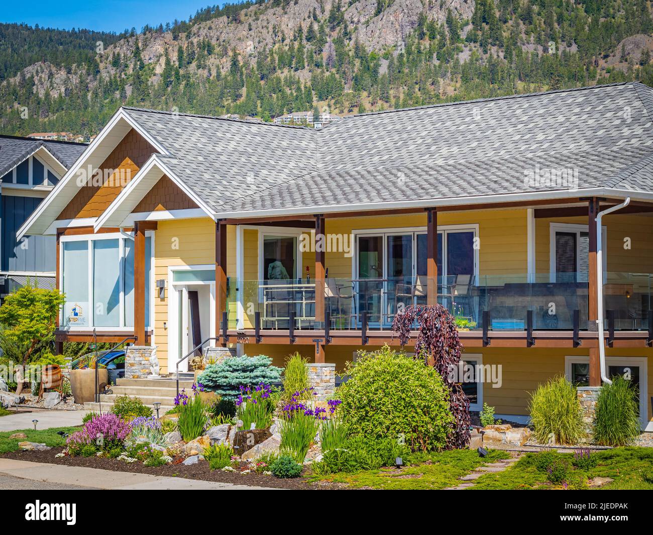 Neighborhood modern houses building in BC, Canada. Canadian modern ...