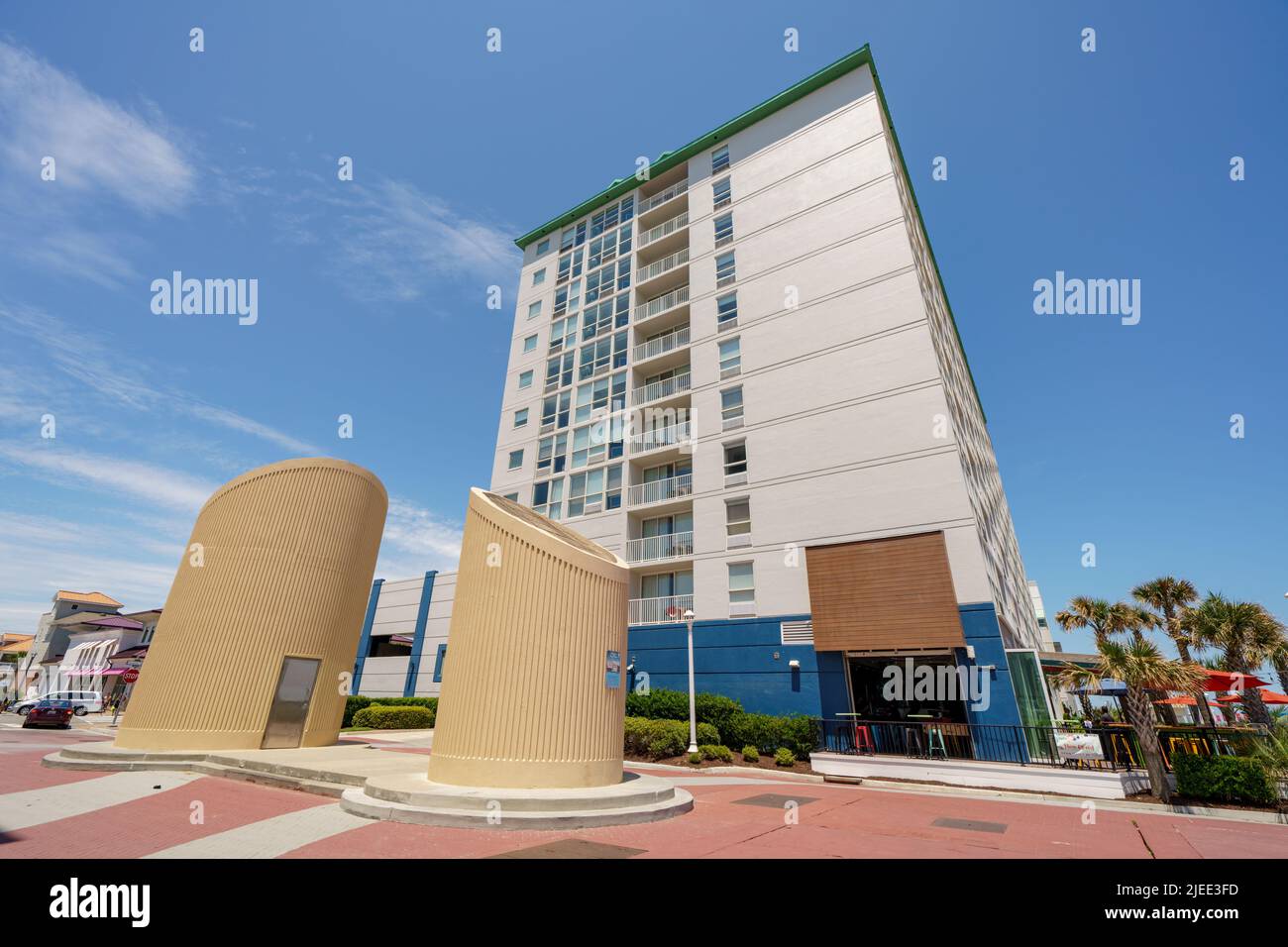 Abstract structures on Virginia Beach Boardwalk Stock Photo - Alamy