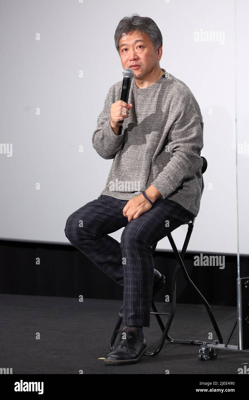 Director Hirokazu Kore-eda attends the stage greeting event for "Broker ...