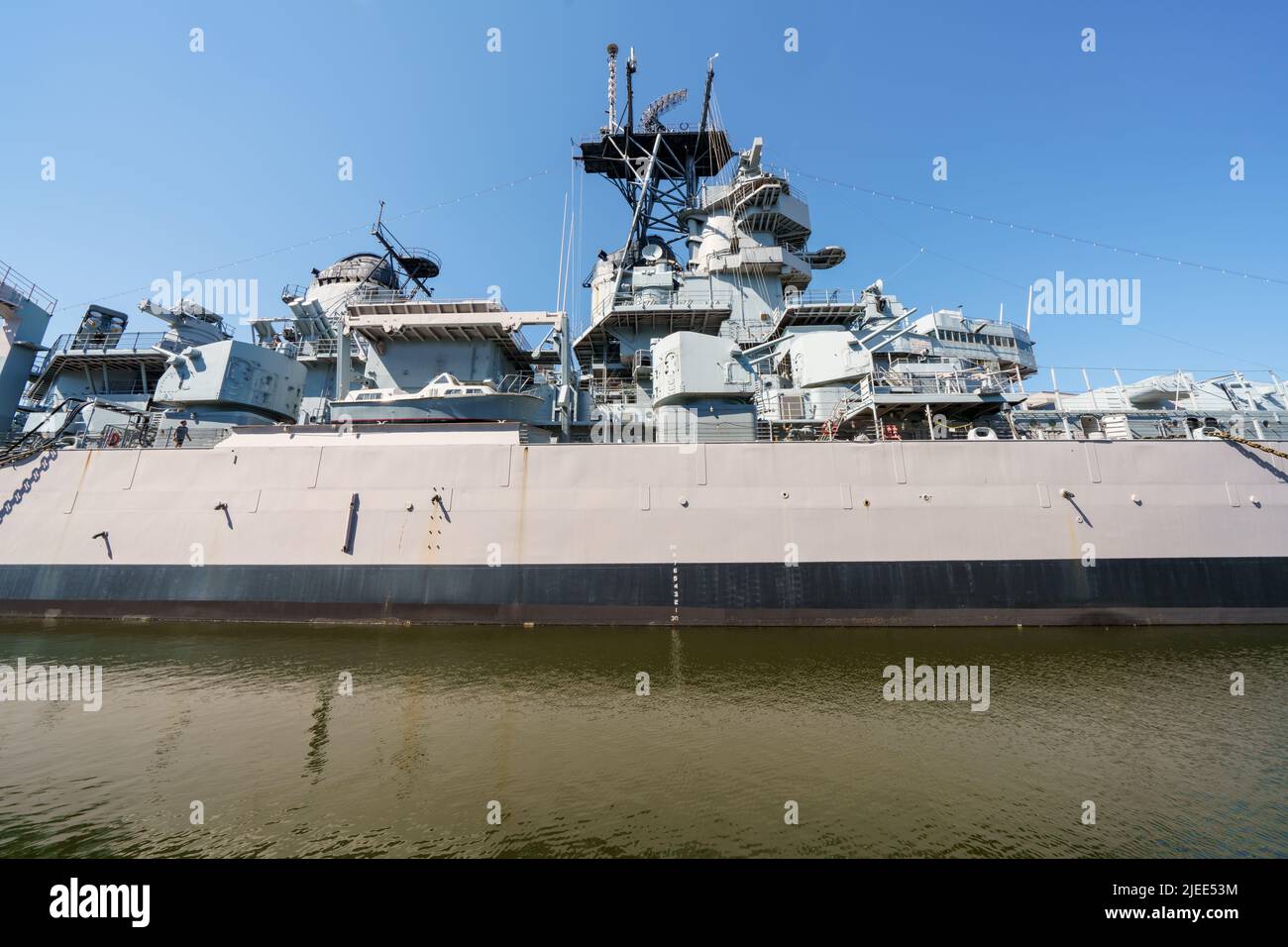 Image of the USS Wisconsin BB64 battle ship at Norfolk VA Stock Photo ...