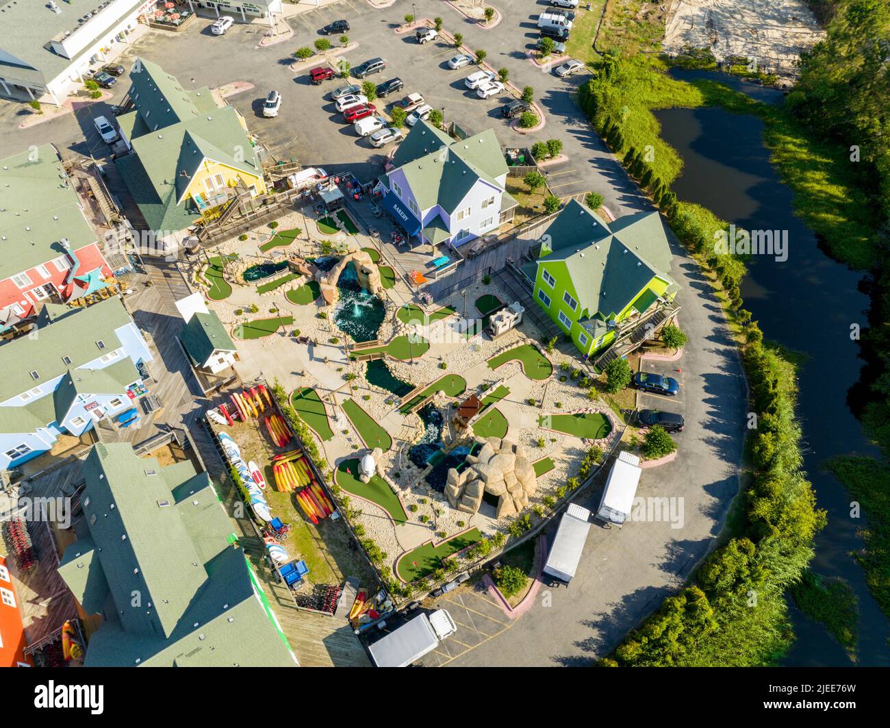 Aerial drone photo Corolla Light Town Center North Carolina Stock Photo ...