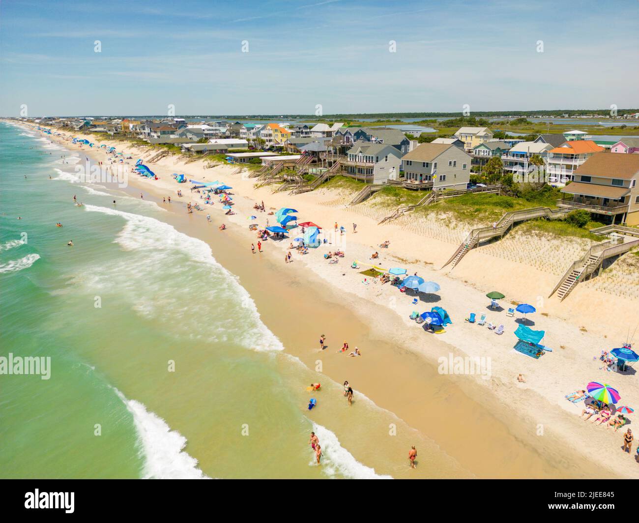 Aerial photo of Surf City North Carolina USA summer vacation homes ...