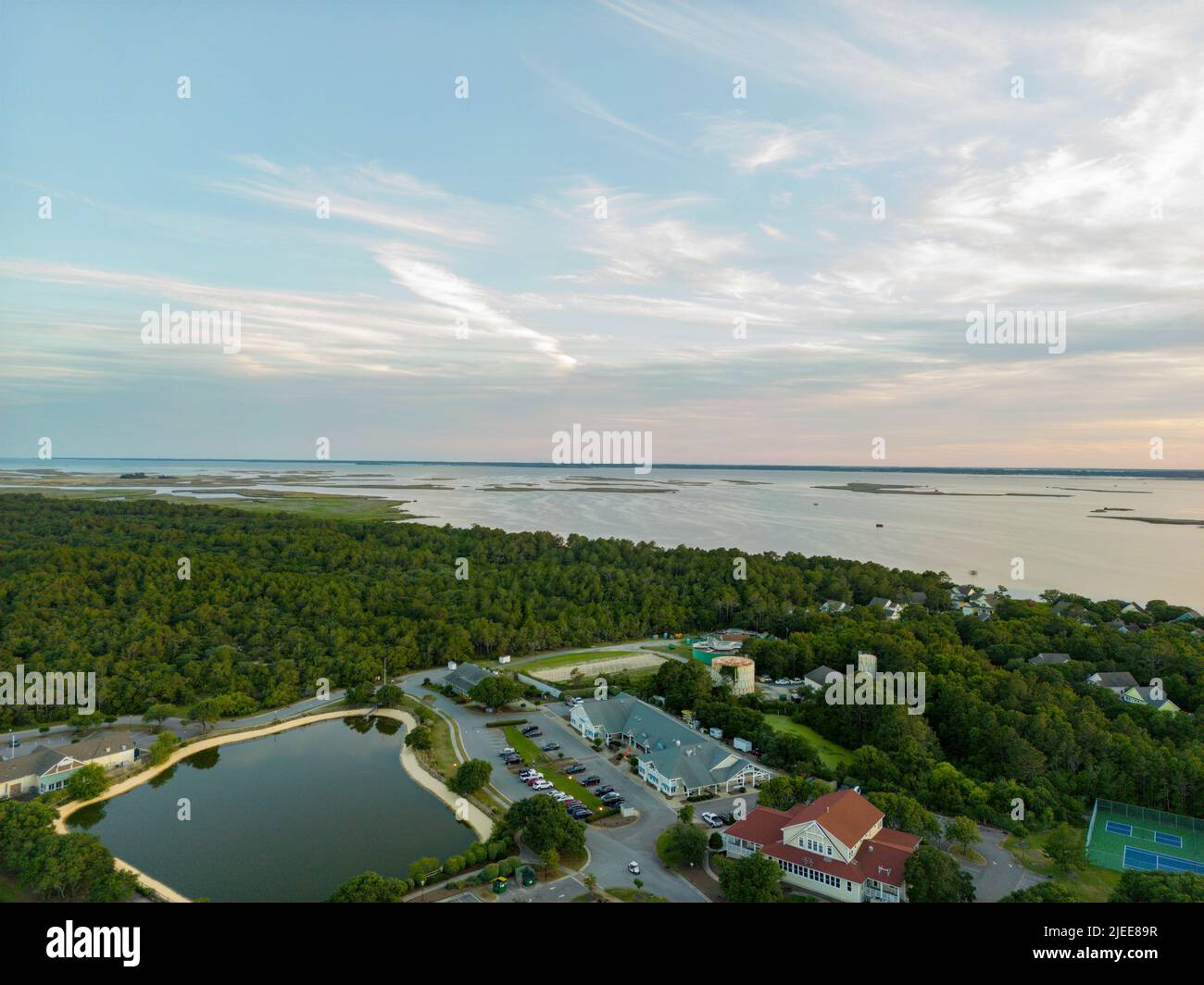 Aerial twilight photo Corolla North Carolina USA Stock Photo - Alamy