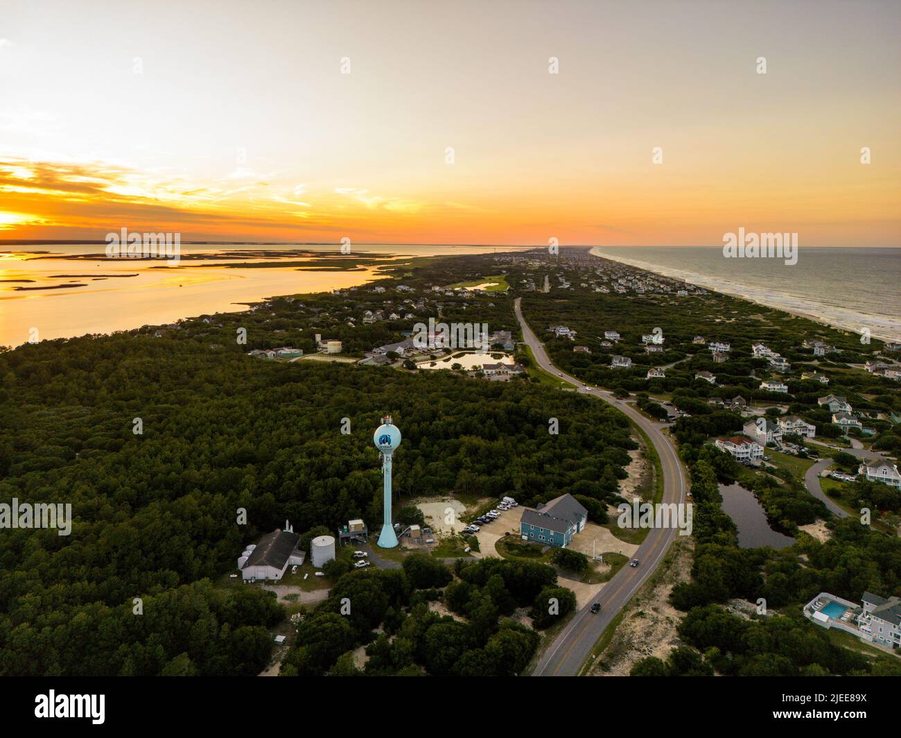 Aerial twilight photo Corolla North Carolina USA Stock Photo - Alamy