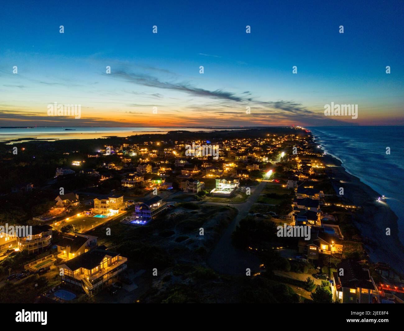 Aerial twilight photo Corolla North Carolina USA Stock Photo - Alamy