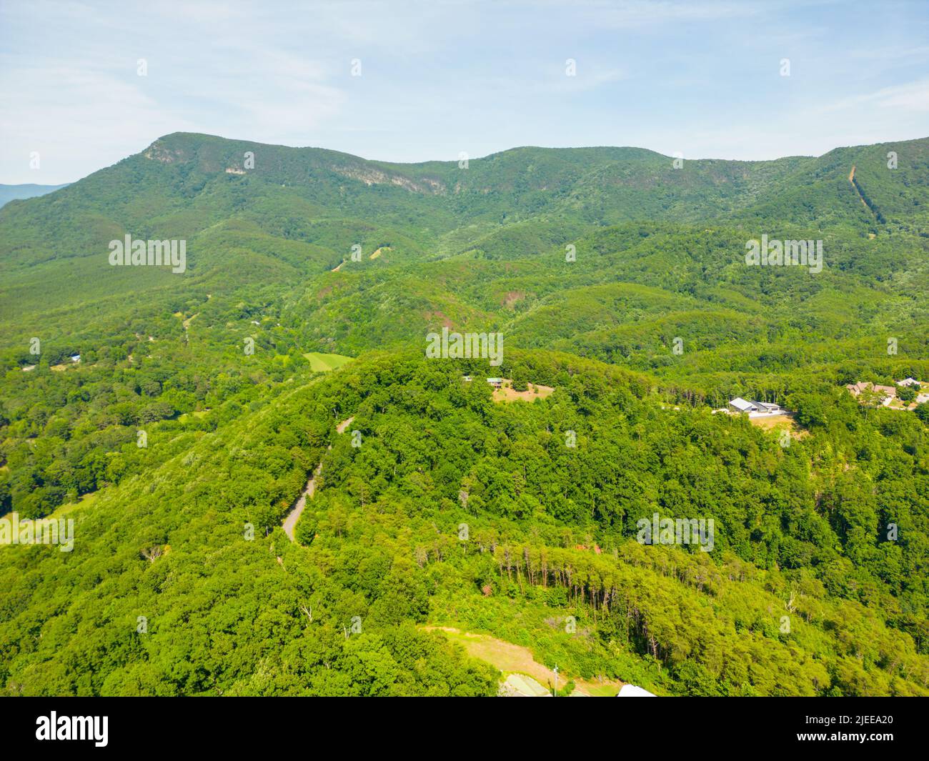 Aerial drone photo mountains view in Tennessee Stock Photo - Alamy