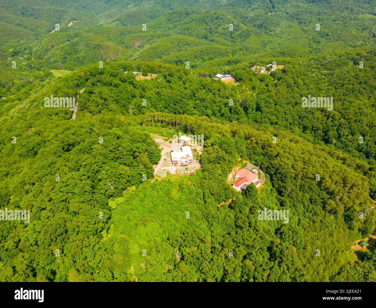 Aerial drone photo of homes on hills of Tennessee Stock Photo - Alamy