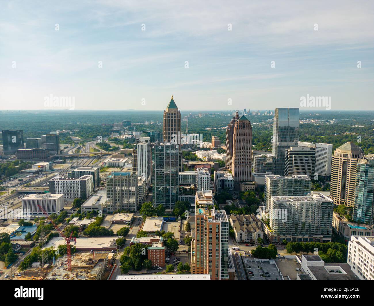 Aerial drone photo of city scene Downtown Atlanta GA USA Stock Photo ...